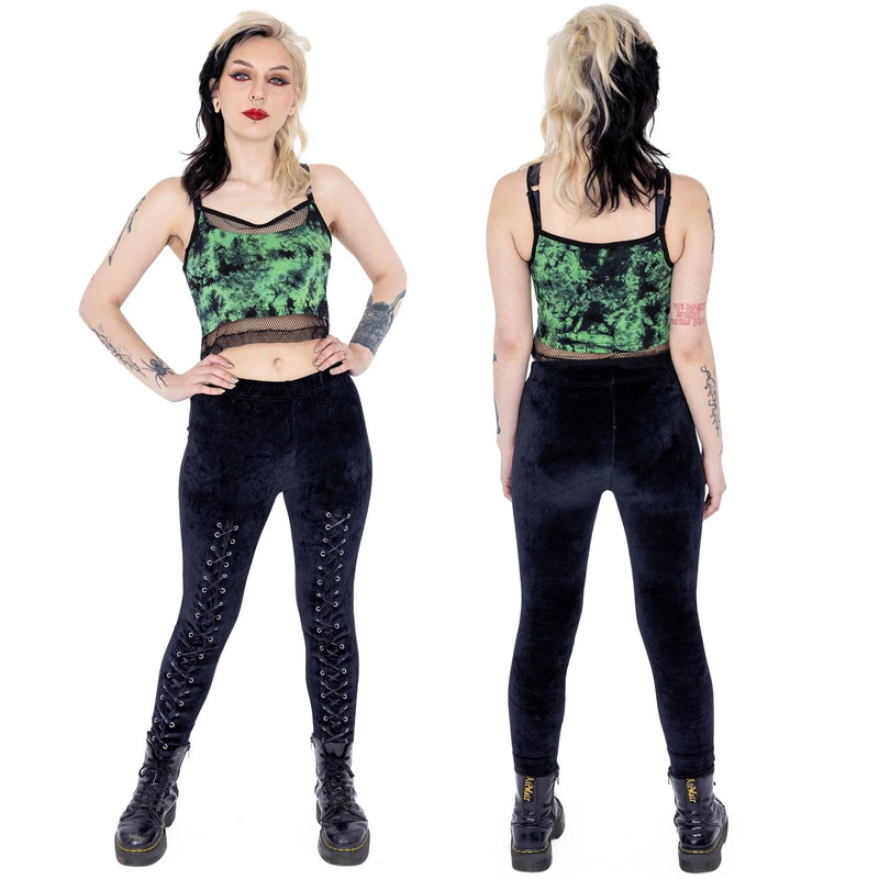 Faded green mesh top